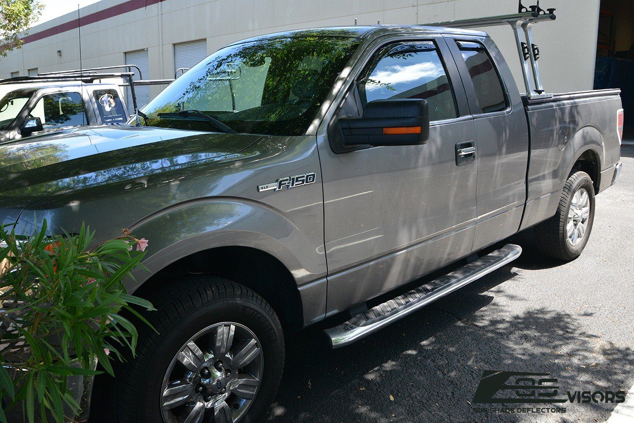 2004-14 Ford F-150 Double Cab Window Visors Wind Deflectors Rain Guards ...