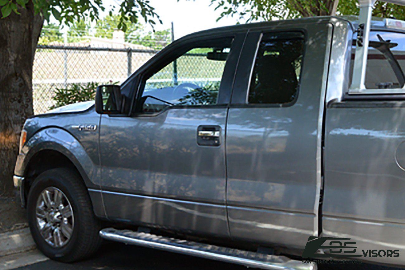 2004-14 Ford F-150 Double Cab Window Visors Wind Deflectors Rain Guards ...