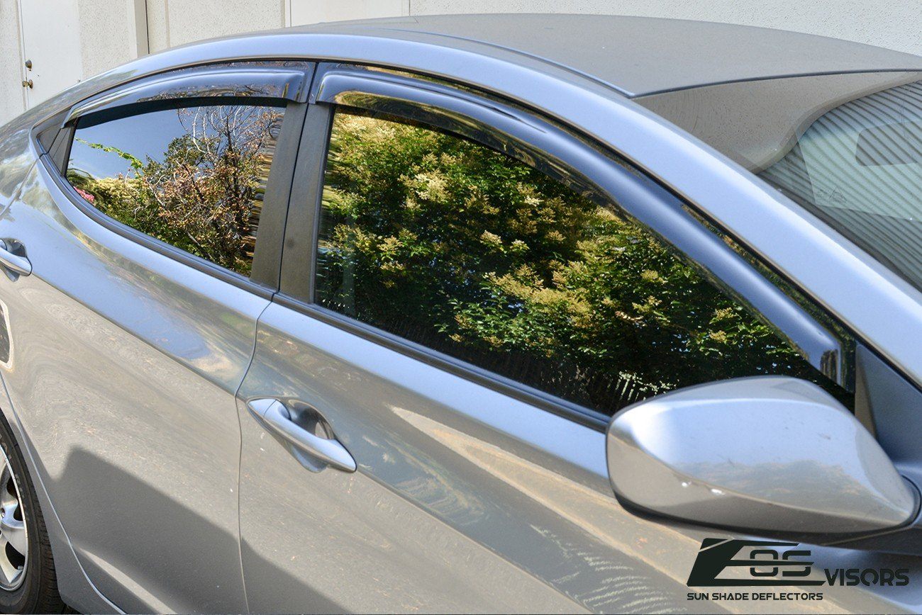 13 16 Hyundai Elantra Mugen Style Window Visors Wind Deflectors Rain Guards Vent Shield EOS Visors
